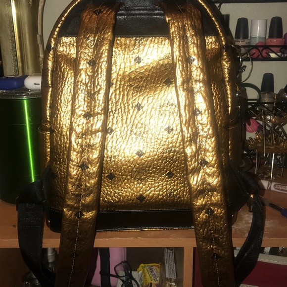 MCM | Bags | Authintic Mcm Gold Back Pack | Poshmark
